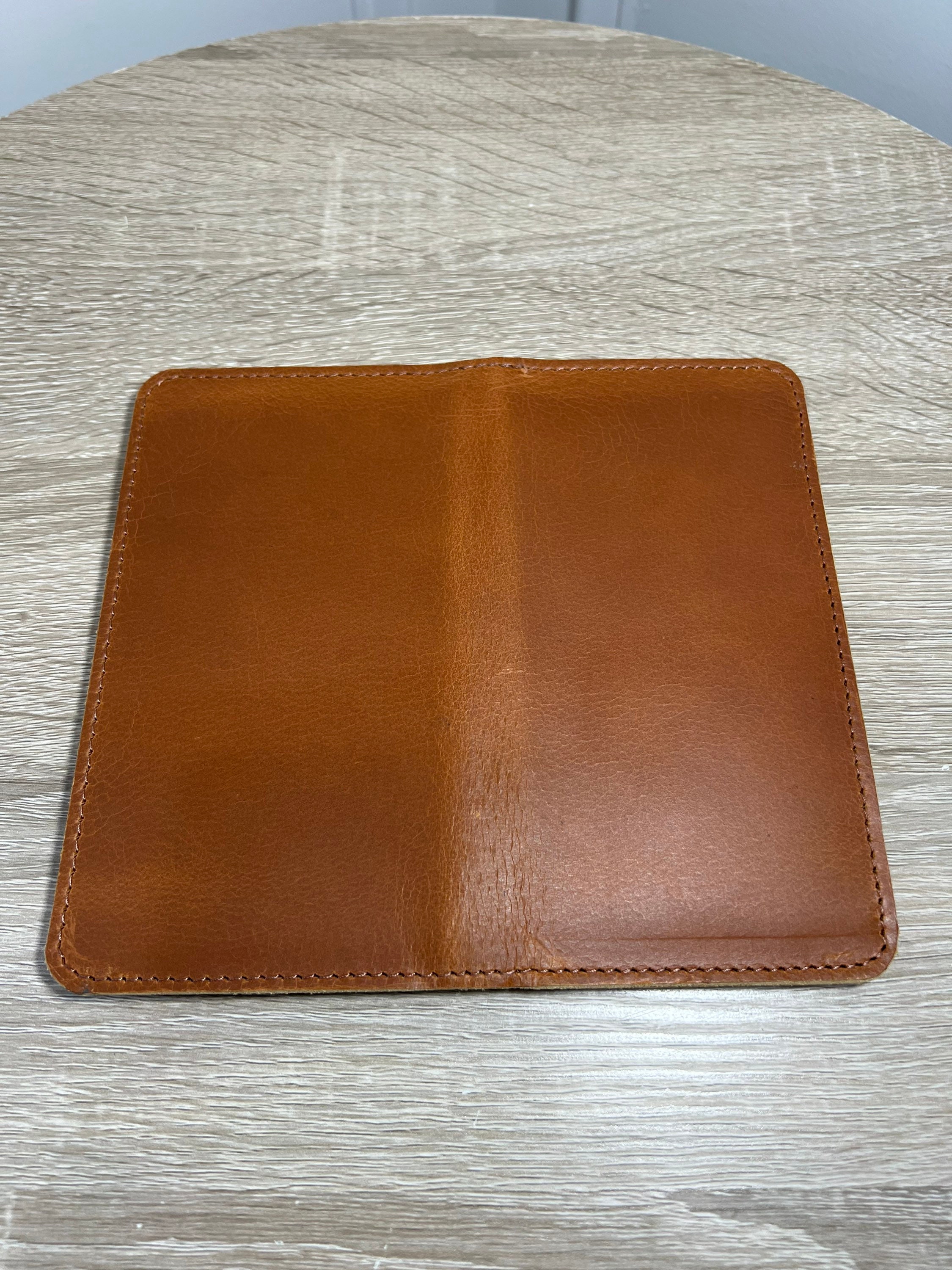 Genuine Leather Checkbook Cover in Black or Brown Slim Tall Narrow ...