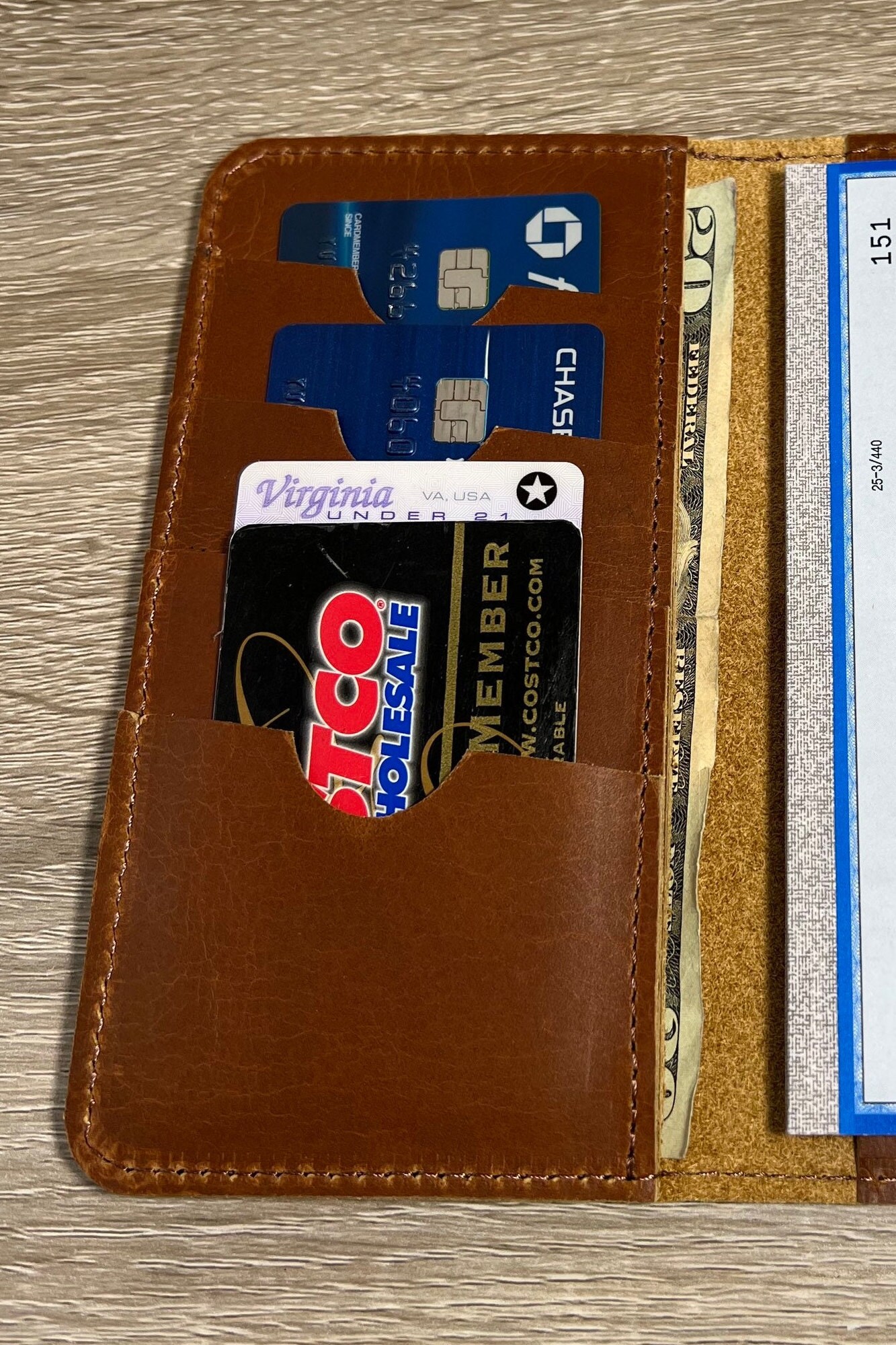 Genuine Leather Checkbook Cover in Black or Brown Slim Tall Narrow ...