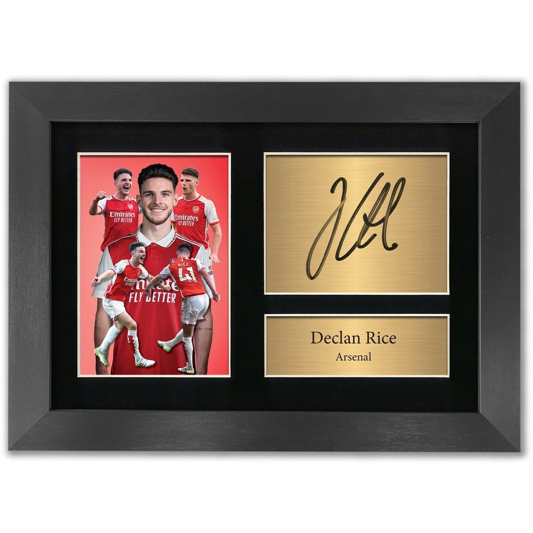 Declan Rice Arsenal Autograph Photo, A4 Framed Print - Etsy