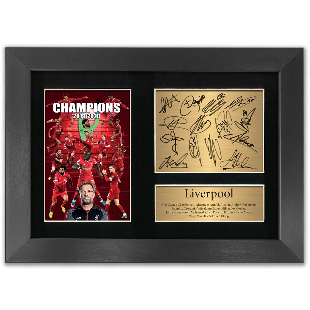 Liverpool Autograph Signed Photo Premier League Champions 2019/2020 ...