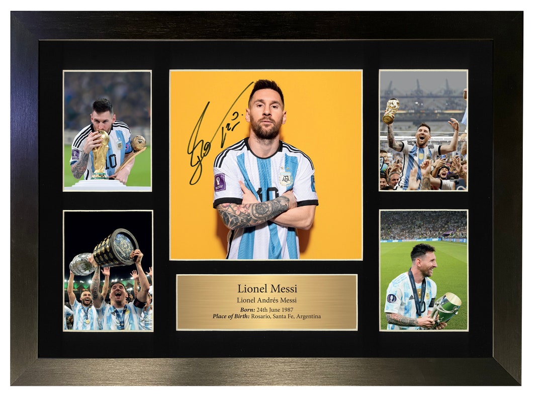 Lionel Messi Autograph, Argentina World Cup, Framed Print (A3) - Etsy