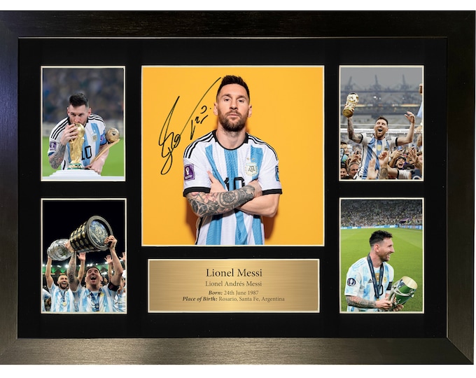 Lionel Messi Signed Argentina National Team 8x10 Photo COA & Hologram ...