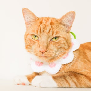 Cat Bow Kawaii Cat Bowtie Flower Pet Bow Kitten Crochet - Etsy