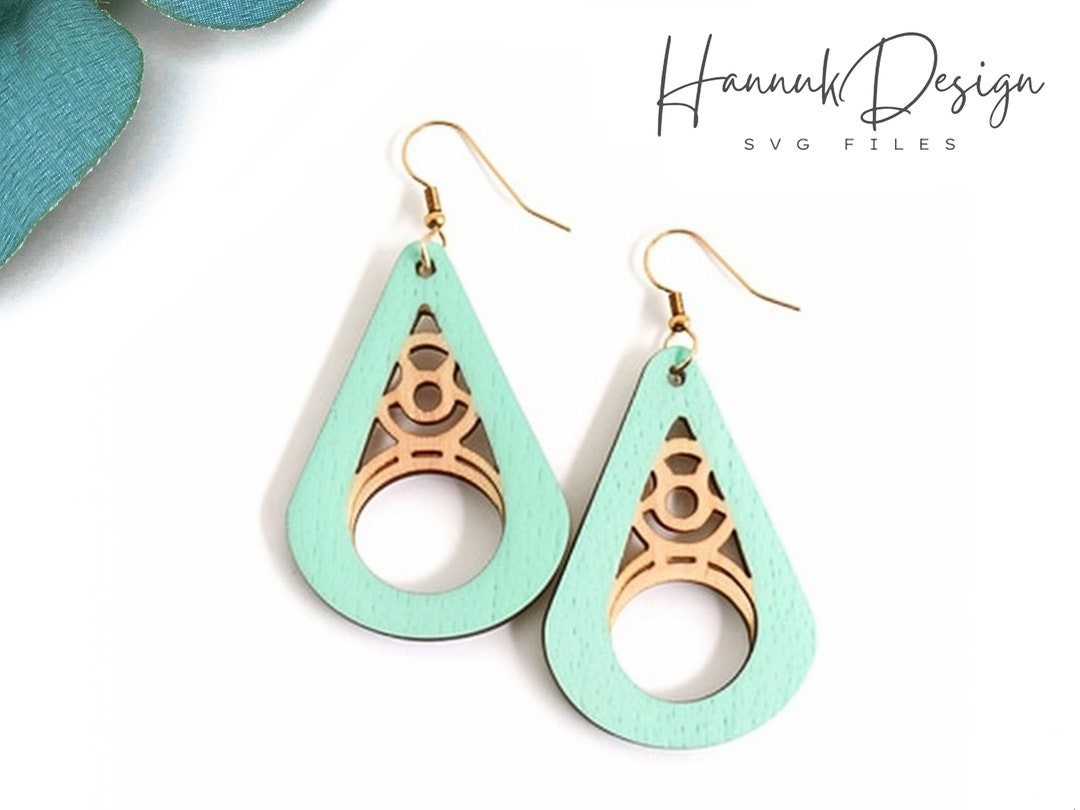 Elegant Vintage Drop Earring Svg Laser Cut File Digital Download - Etsy
