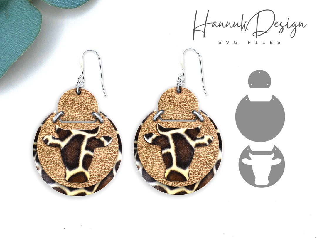 Cow Leather Earring Svg, Texas Faux Earring Shapes Svg File for Cricut ...