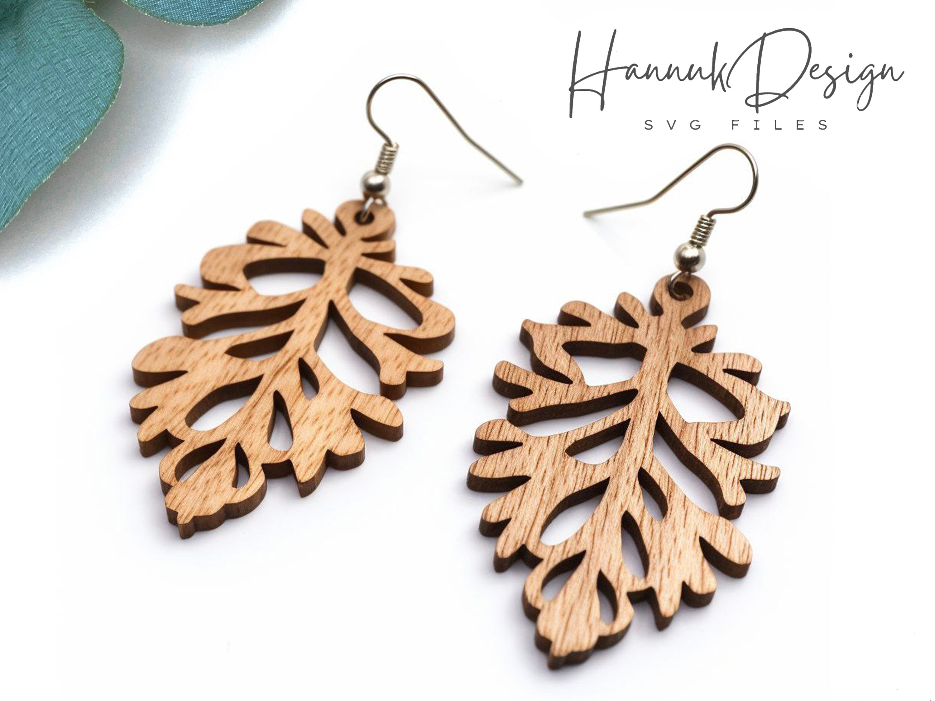 Oak Fall Leaf Wooden Earring Svg Laser Cut File for Glowforge - Etsy
