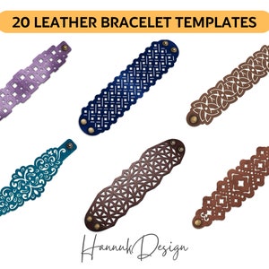 20 Leather Bracelet Template Svg Bundle for Cricut and Laser Cutting ...