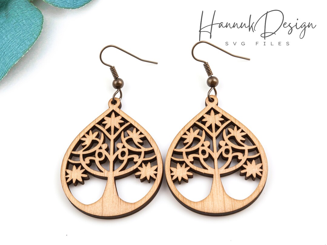 Magic Christmas Tree Wood Earring Svg Laser Cut File Digital Download ...