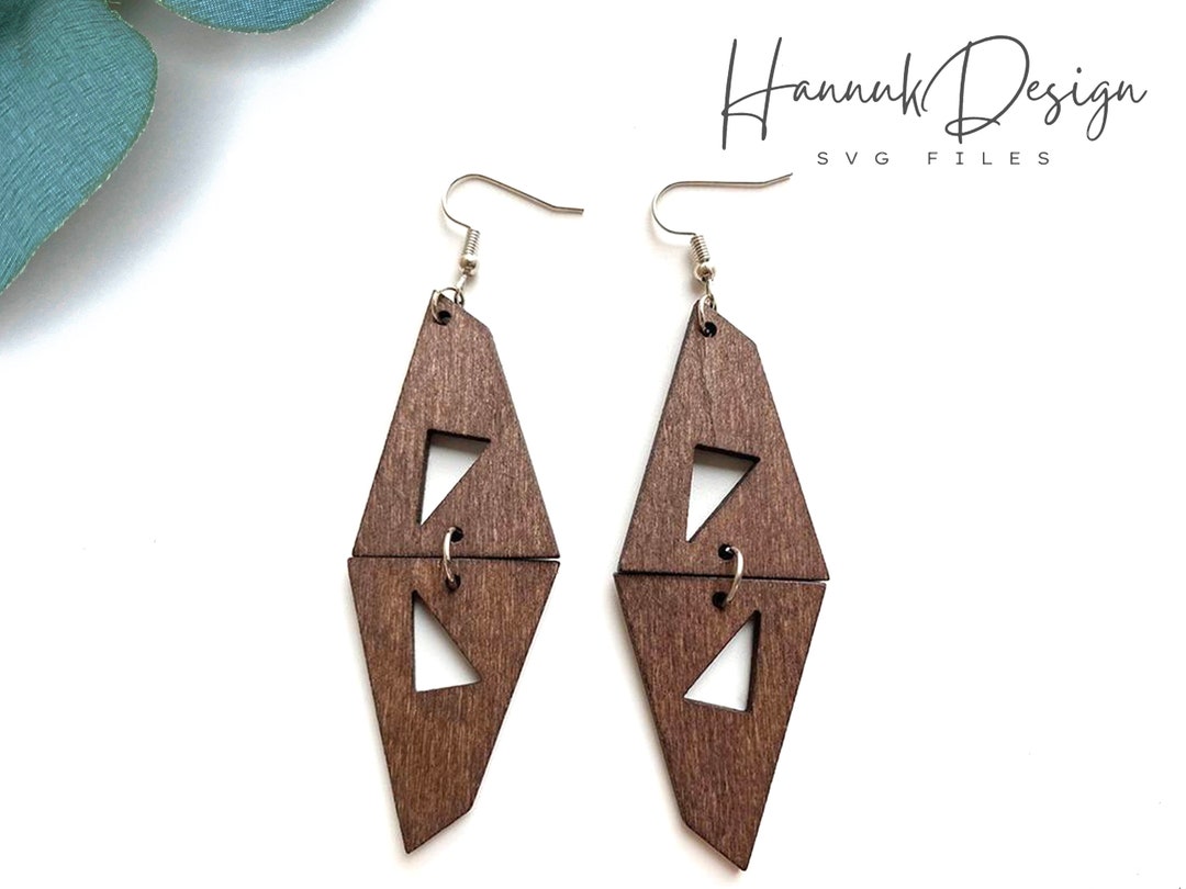 Abstract Earring Shape Svg, Wood Earring Svg, Laser Cut for Glowforge ...