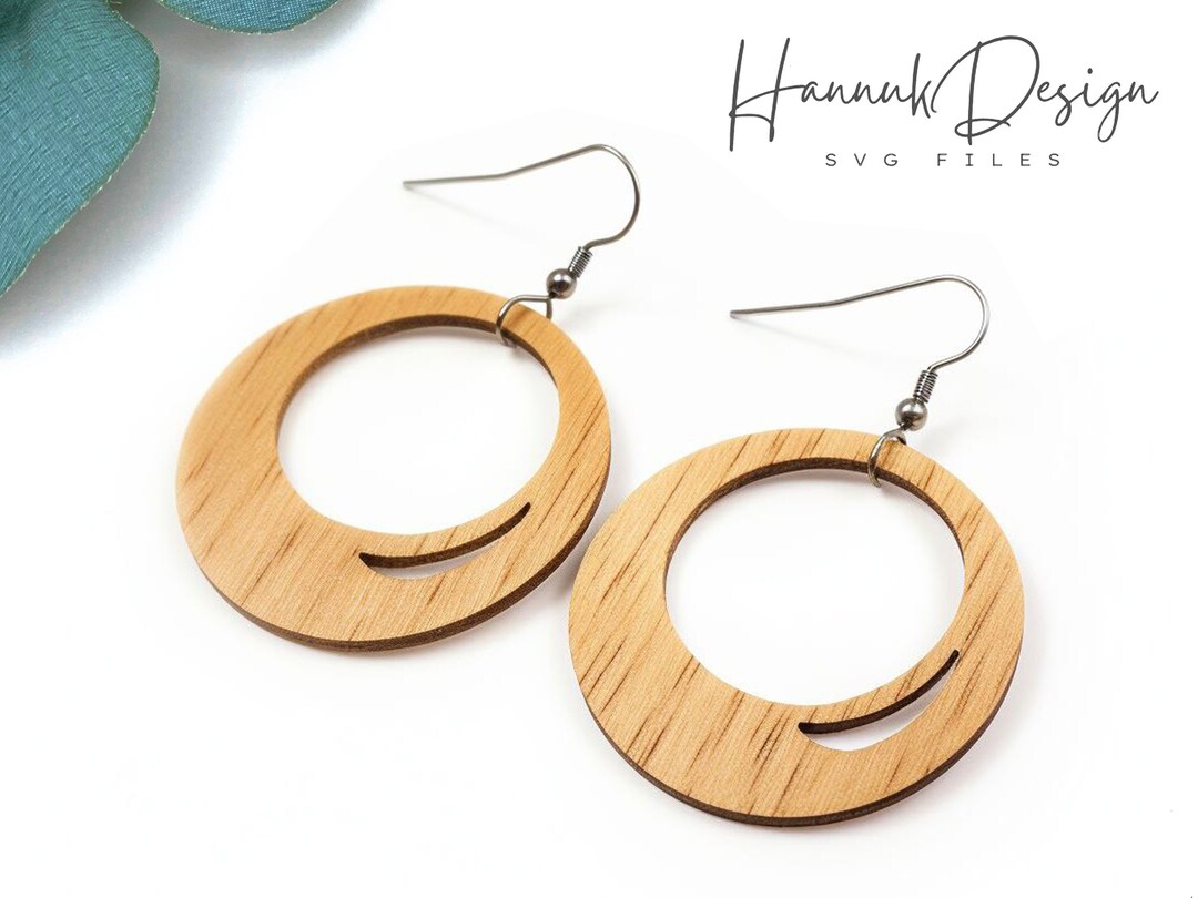 Circle Hoop Shape Wooden Earring Svg Laser Cut File for Glowforge ...
