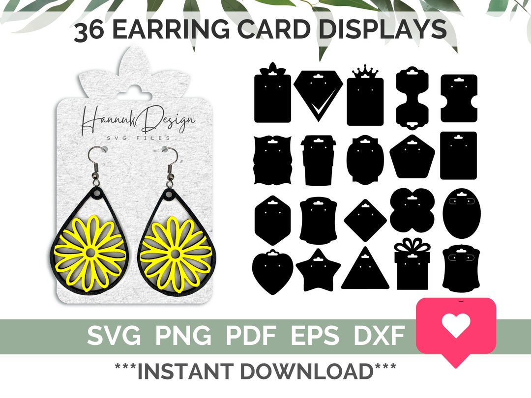 Display Earring Card Svg, Earring Display Template, Earring Card Svg ...