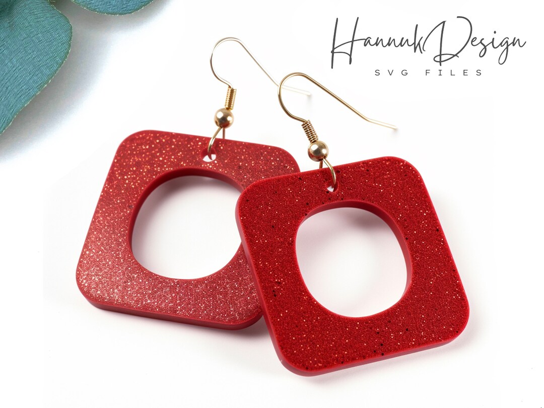 Rounded Square Hoop, Circle Earring Svg Laser Cut File for Glowforge ...