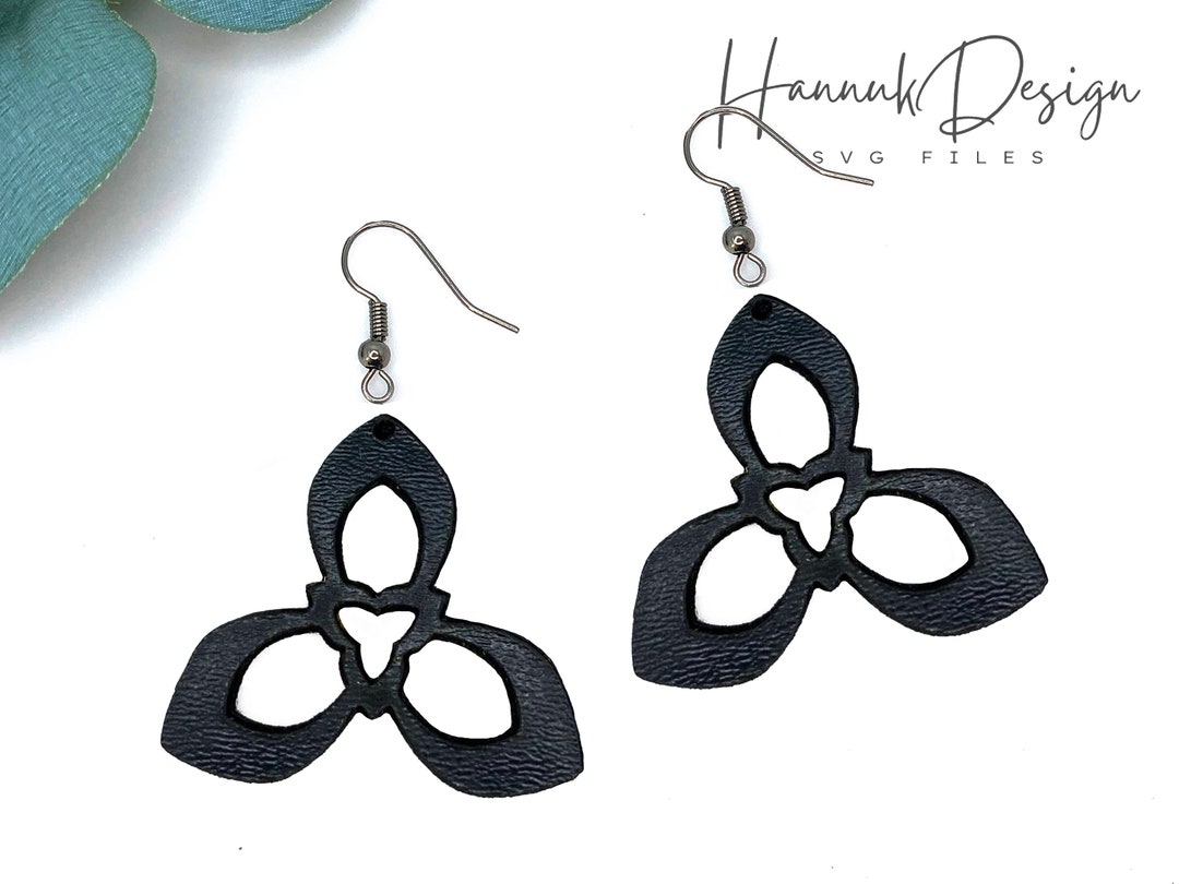 Gothic Lotus Flower Earring Svg Laser Cut File for Glowforge, Triangle ...