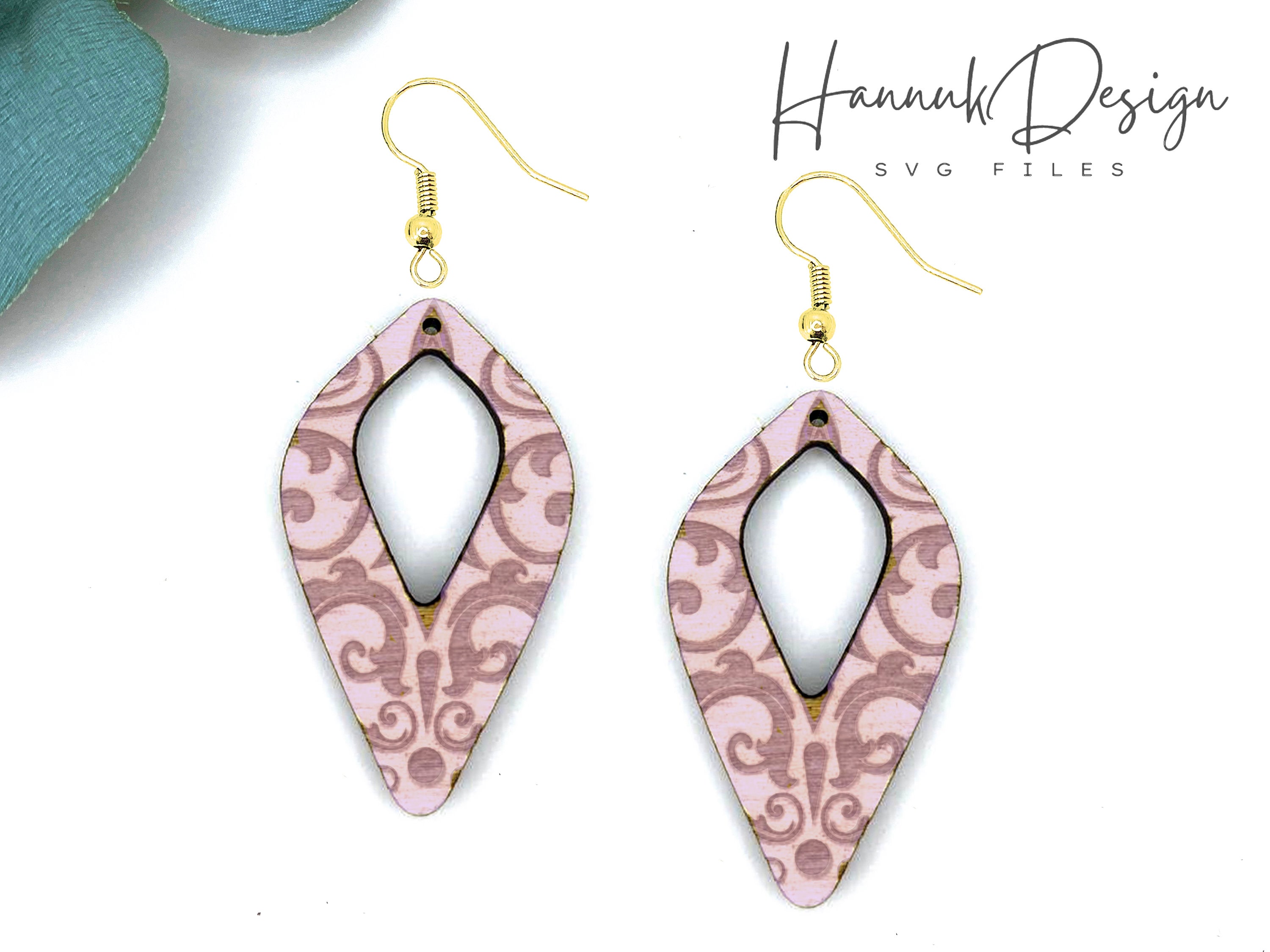 Ornate Boho Earring Svg Laser Cut File for Glowforge Wood - Etsy