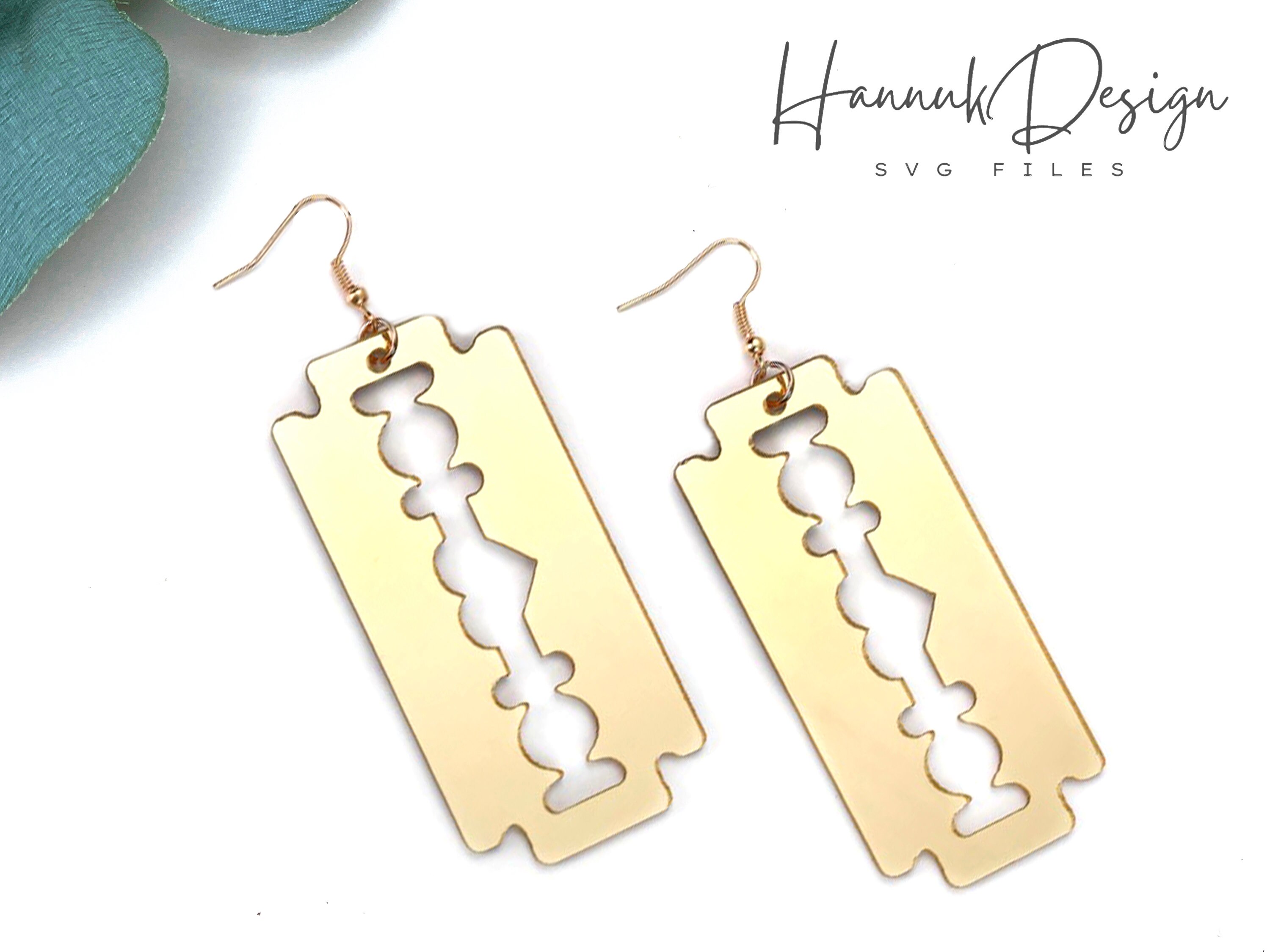 Razor Blade Earring Svg Laser Cut and Engraving File for - Etsy