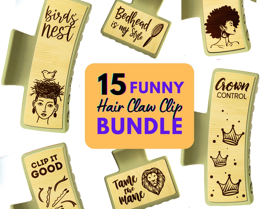 15 Funny & Cute Claw Clip SVG Templaten Bundle - Laser Cut and ...