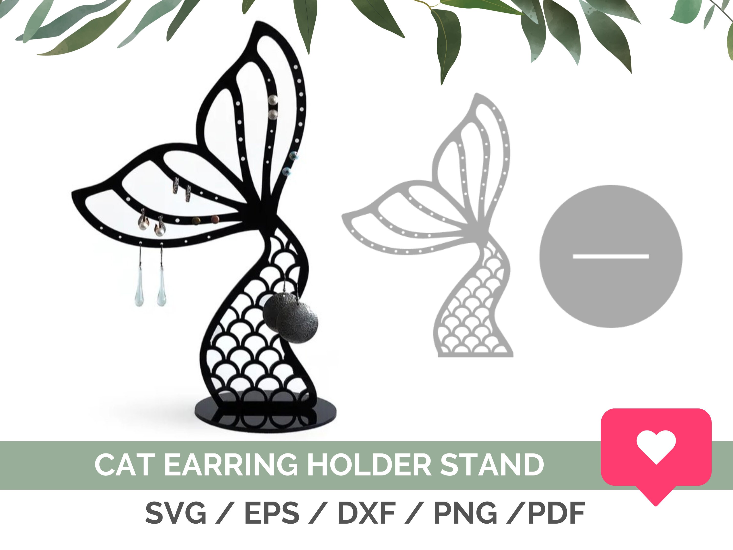 Mermaid Tail Svg Earring Display Stand SVG, Earring Stand SVG ...