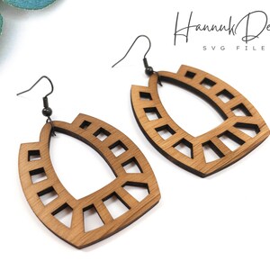 Fanned Out Square Hoop Wood Earring Svg Laser Cut File Digital Download ...