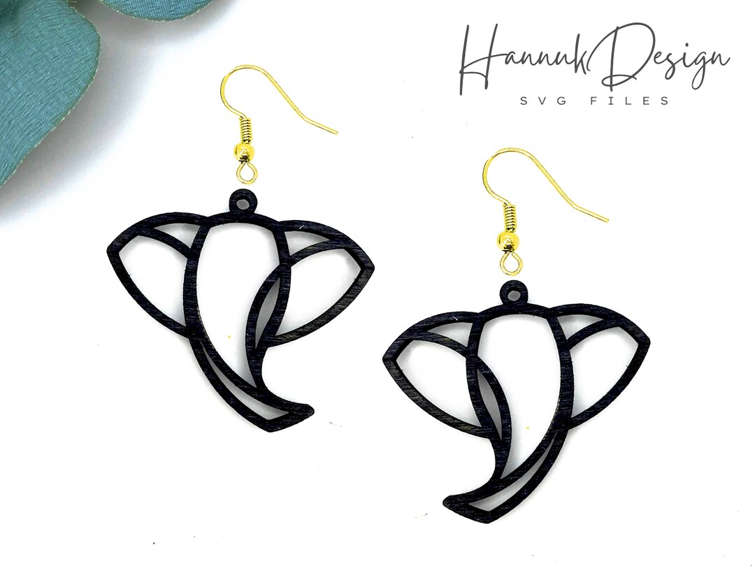 Elephant Earring Svg Laser Cut File for Glowforge, Acrylic Wood Earring ...