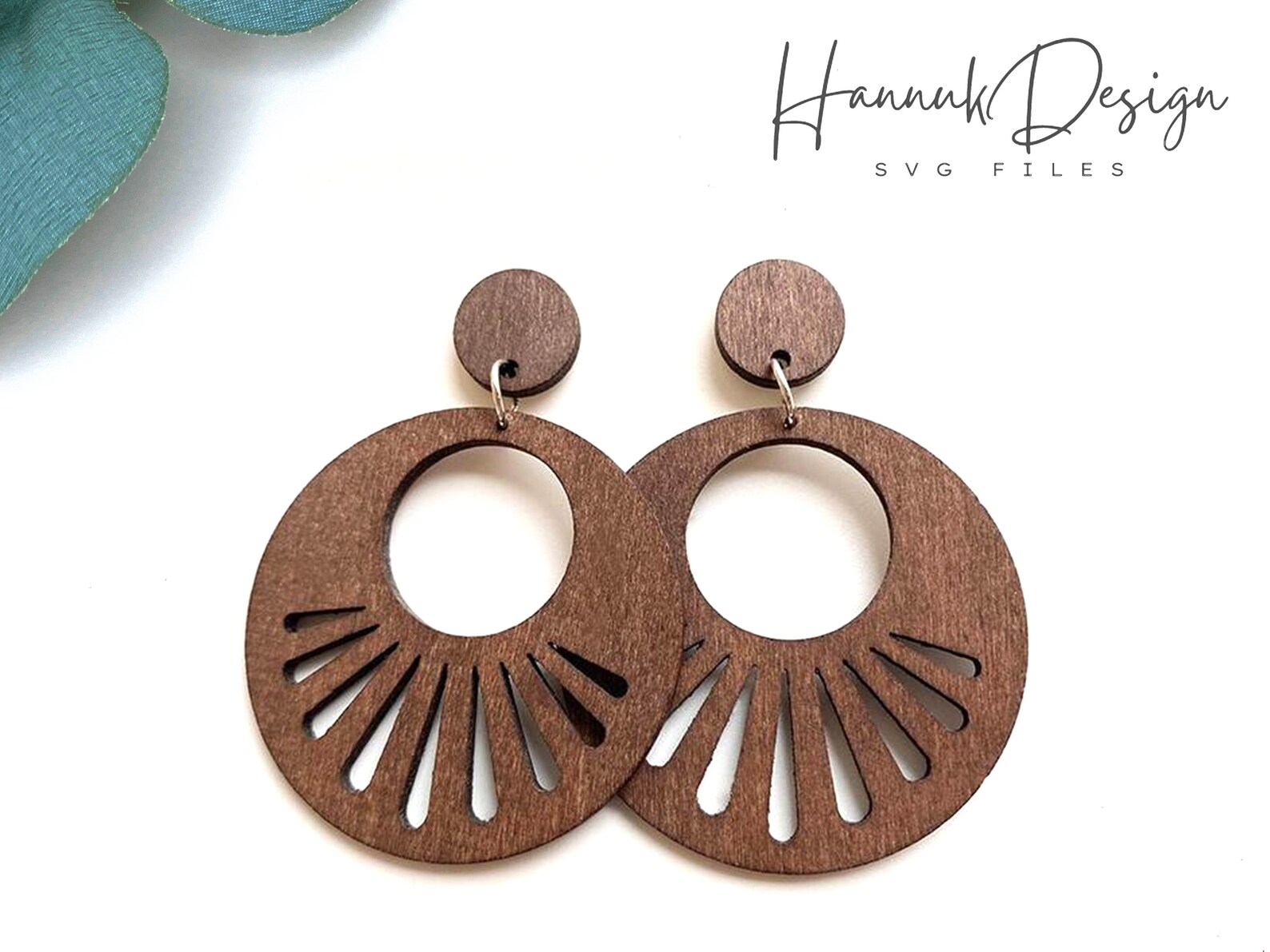 Circle Earring Shapes Wood Retro Svg File for Glowforge and - Etsy