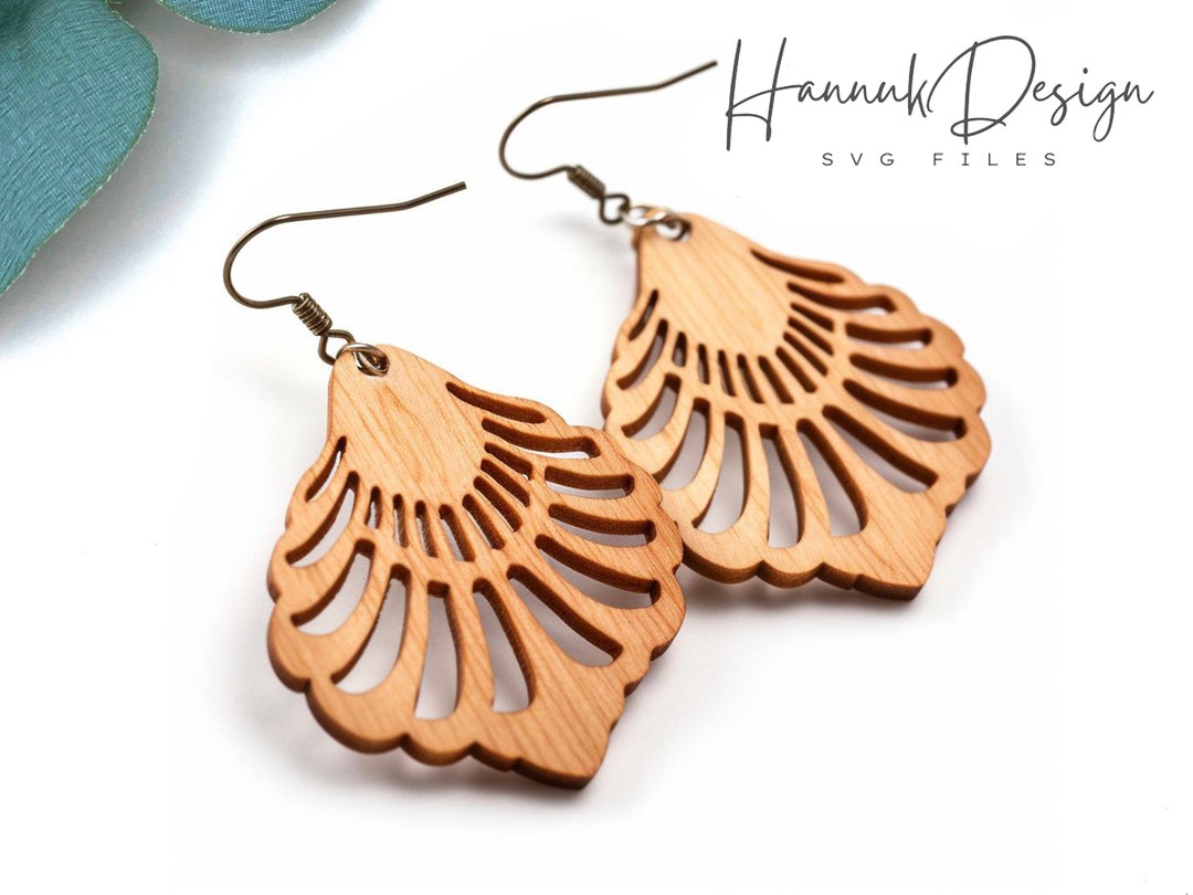 Ornate Seashell Shell Shape Earring Svg Laser Cut File or Glowforge ...