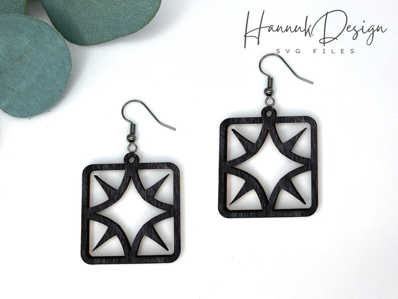 Gothic Star Earring Svg Template Laser Cut File for - Etsy