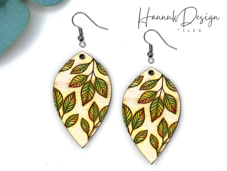 Tree Leaves Earring Svg Laser Cut and Engraving File for - Etsy