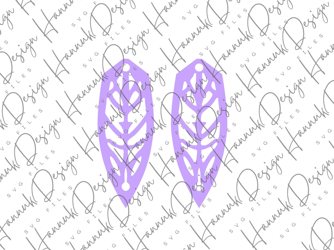 Feather Shape With Native Pattern Earring SVG Laser Cut File - Etsy