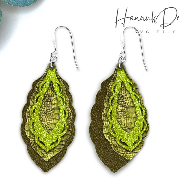 Leather Leaf Earrings - Etsy