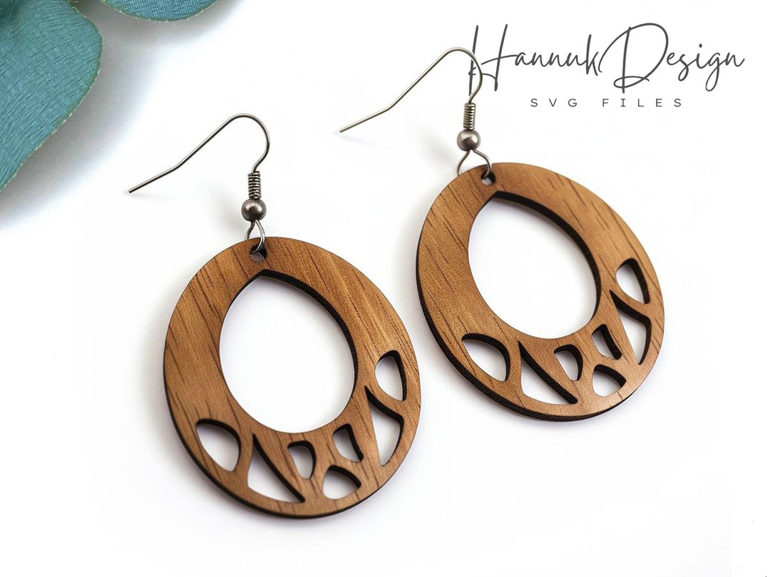 Hoop With Hole Pattern Earring Svg Laser Cut File for Glowforge ...