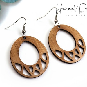 Hoop With Hole Pattern Earring Svg Laser Cut File for - Etsy