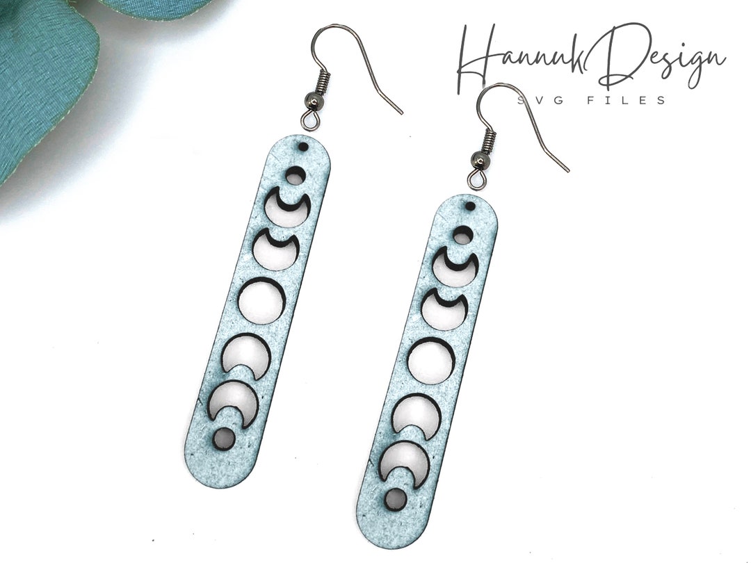 Crescent Moon Phases Earring Svg Laser Cut File for Glowforge, Full ...