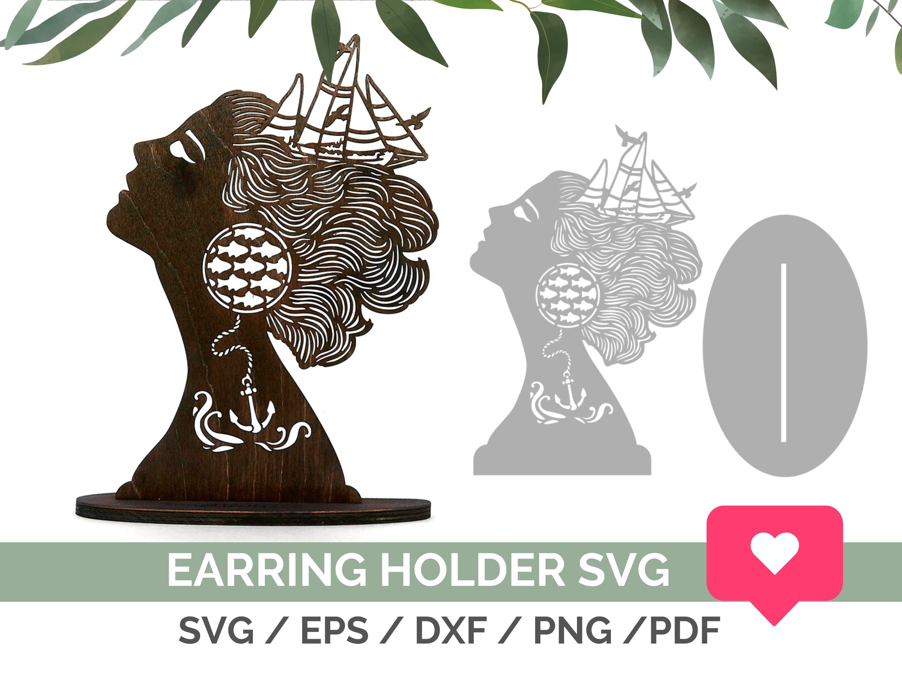 Retro Woman Earring Display Stand SVG Earring Stand SVG - Etsy