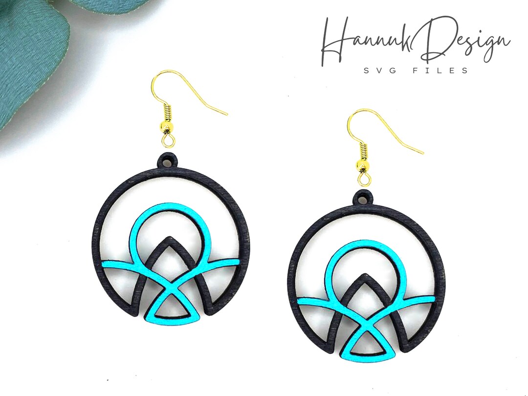 Geometric Pattern Circle Earring Svg Laser Cut File for Glowforge ...
