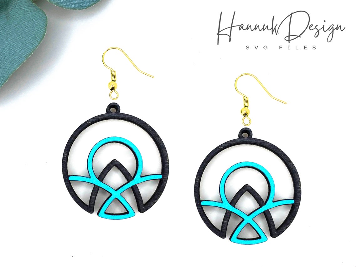 Geometric Pattern Circle Earring Svg Laser Cut File for - Etsy