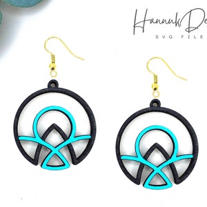 Geometric Pattern Circle Earring Svg Laser Cut File for Glowforge ...