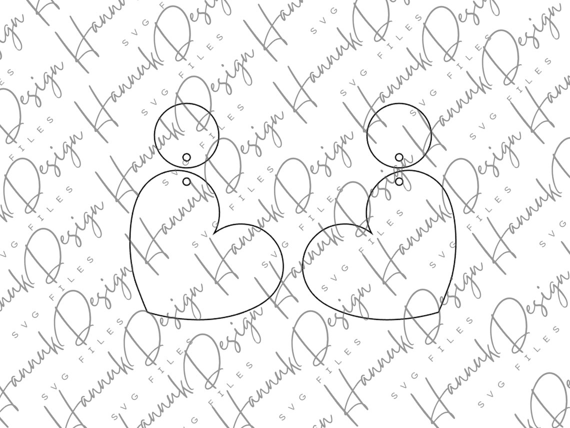 Heart Earrings Svg Wood Earring Svg Laser Cut File for - Etsy
