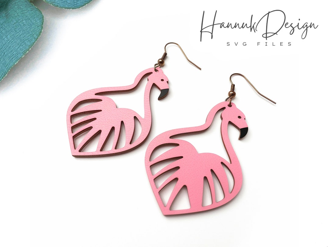 Cute Flaming Exotic Leaf Shape Earring Svg Laser Cut File Digital ...