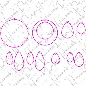 African Layered Circle Leather Earring Shape Svg Template for Cricut ...