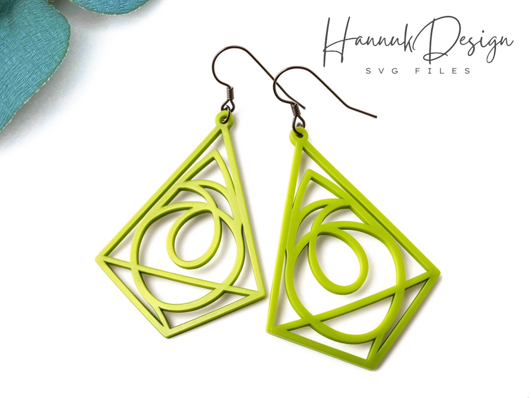 Looping Line Diamond Shape Earring Svg Laser Cut File Digital Download ...