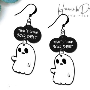 Boo Sheet Ghost Earrings SVG Laser Cut File: Spooky Halloween Template ...