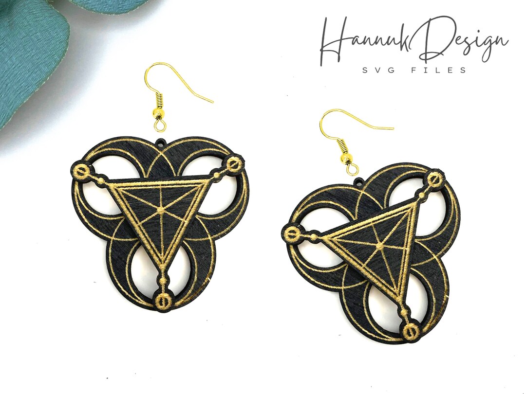 Gothic Triangle Earring Svg Laser Cut File for Glowforge, Wood Earring ...