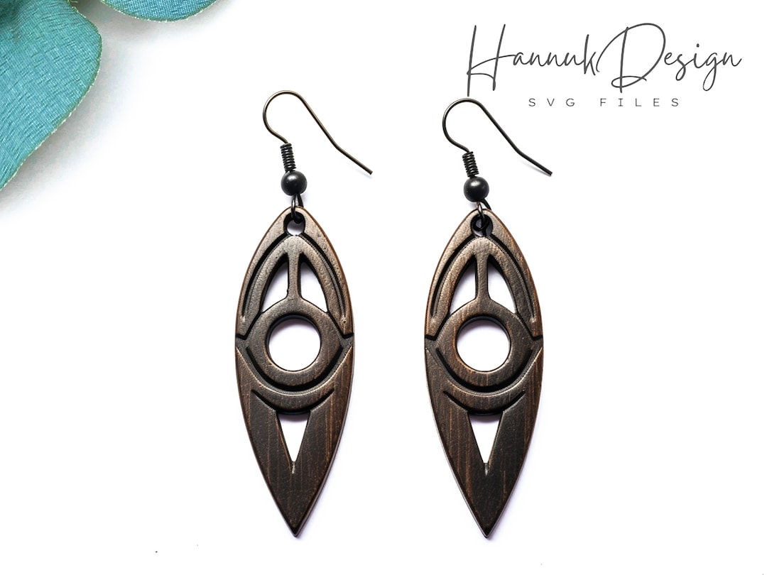 Tribal Eye Drop Earring SVG Laser Cut File, Native Wood Earrings ...