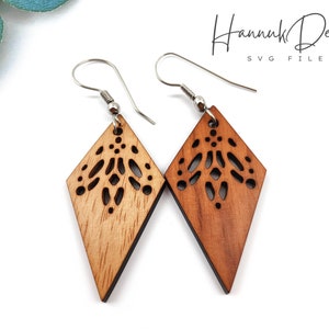 Arrowhead Shaped Wood Earring Svg Laser Cut File Digital Download - Etsy
