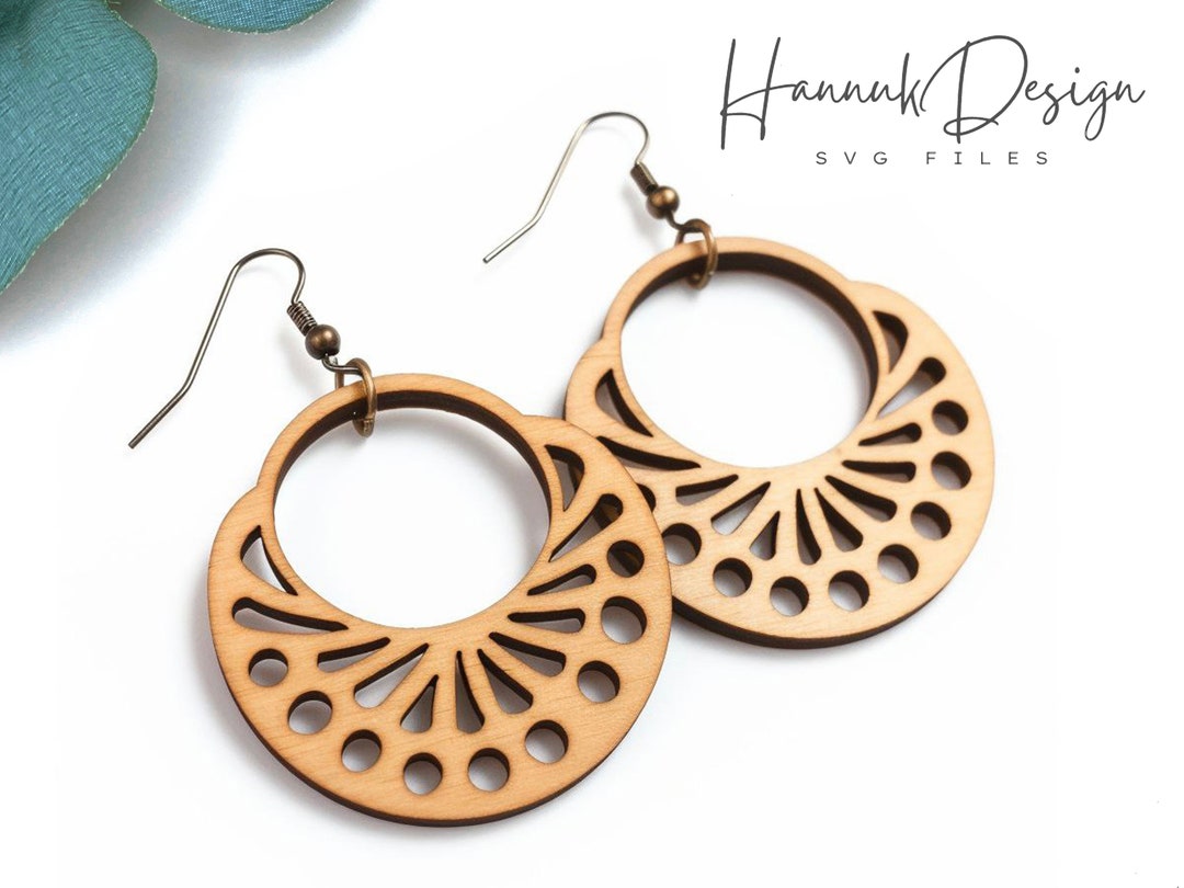 Fanned Out Hoop Seashell Pattern Earring Svg Laser Cut File for ...