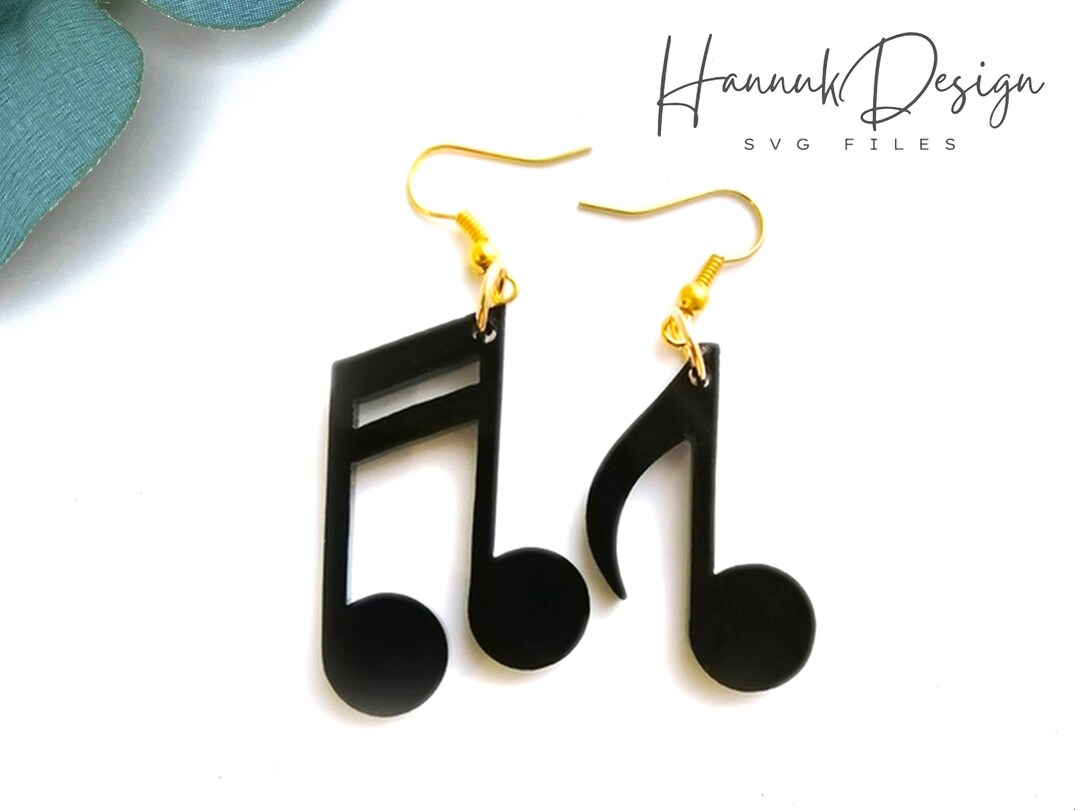 Music Note Earring Svg Laser Cut Svg File for Glowforge, Wood Earring ...