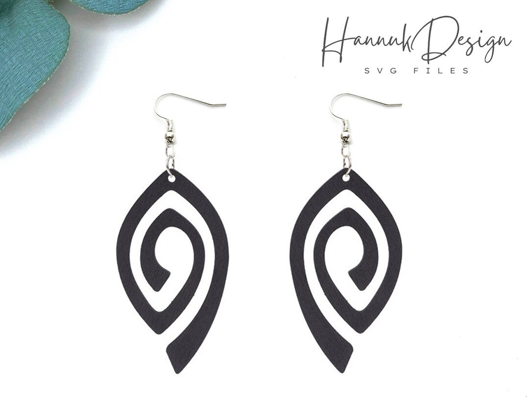 Spiral Geometric Earring Svg Cut File for Glowforge and Cricut, Wood ...