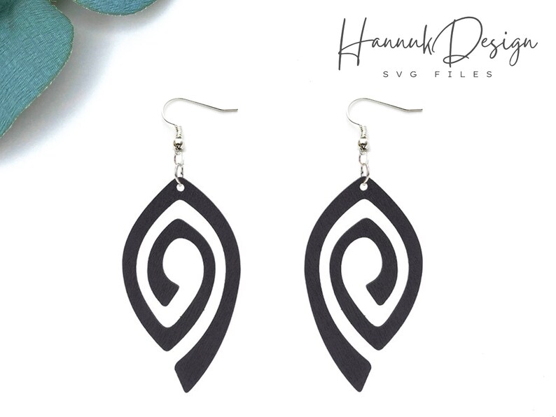 Spiral Geometric Earring Svg Cut File for Glowforge and - Etsy