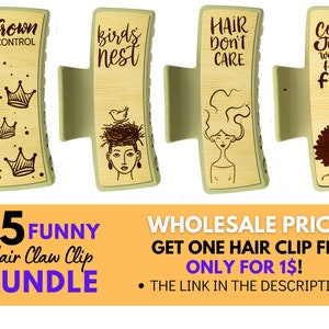 Clip It Good Funny & Cute Claw Clip SVG Templaten - Laser Cut and ...