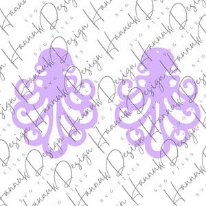 Cute Octopus Sea Animal Wood Earring SVG Laser Cut File Digital ...